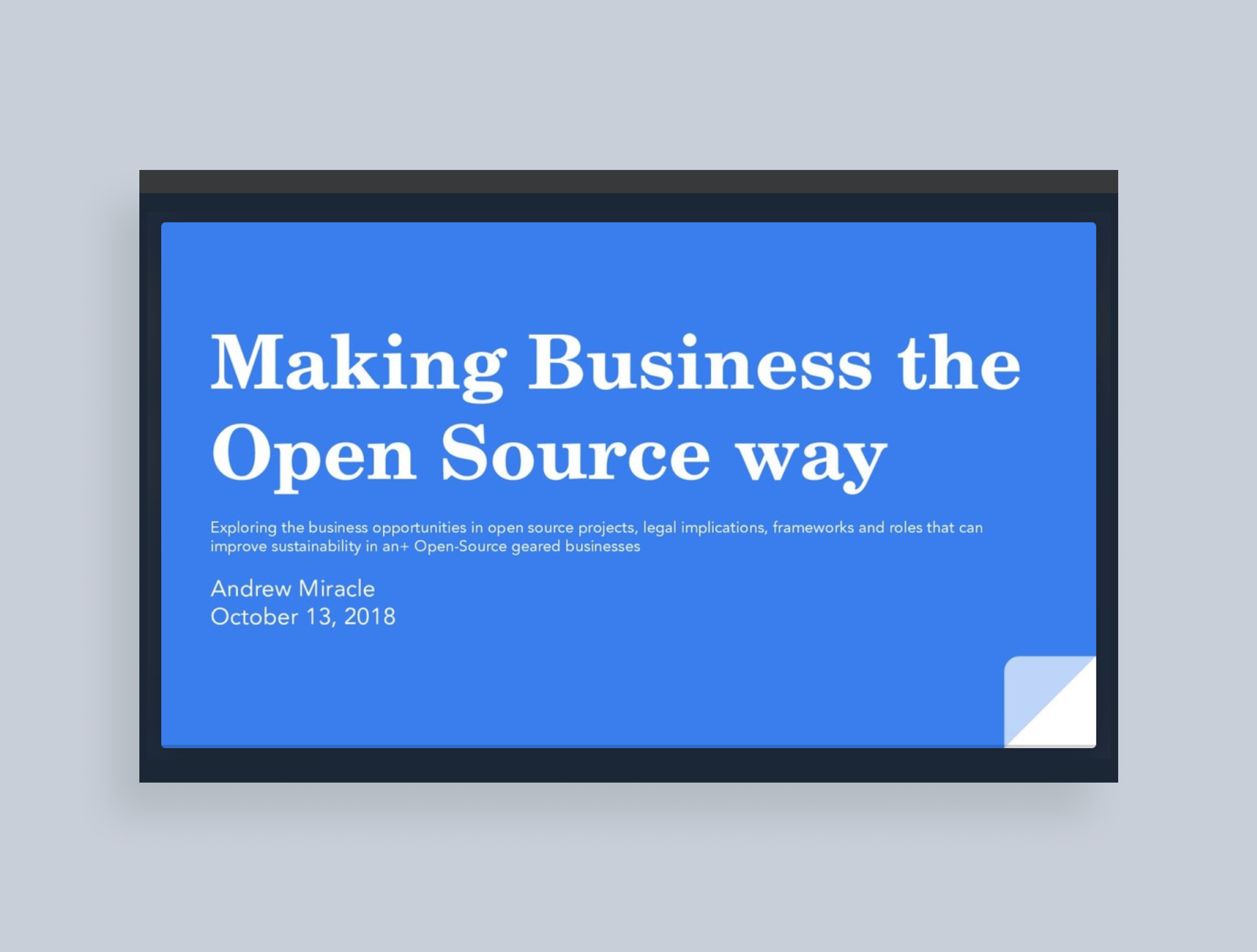 Doing Business the Open source way - Andrew Miracle